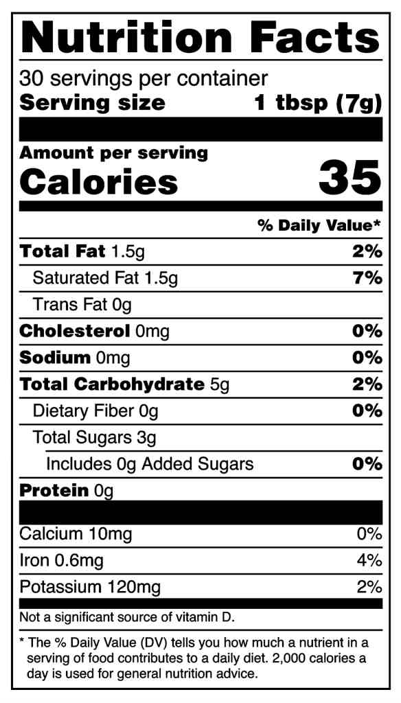 Ingredients: Coconut Milk Powder* (Coconut Milk, Tapioca Maltodextrin, Acacia Fiber), Coconut ...